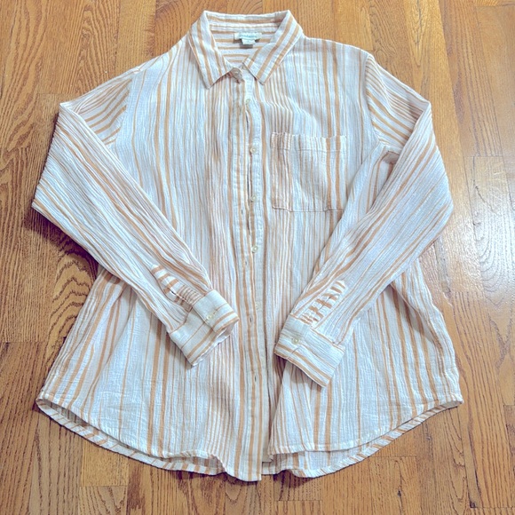 Sundance | Tops | Sundance 0 Cotton Tan Stripe Button Down Size Small ...